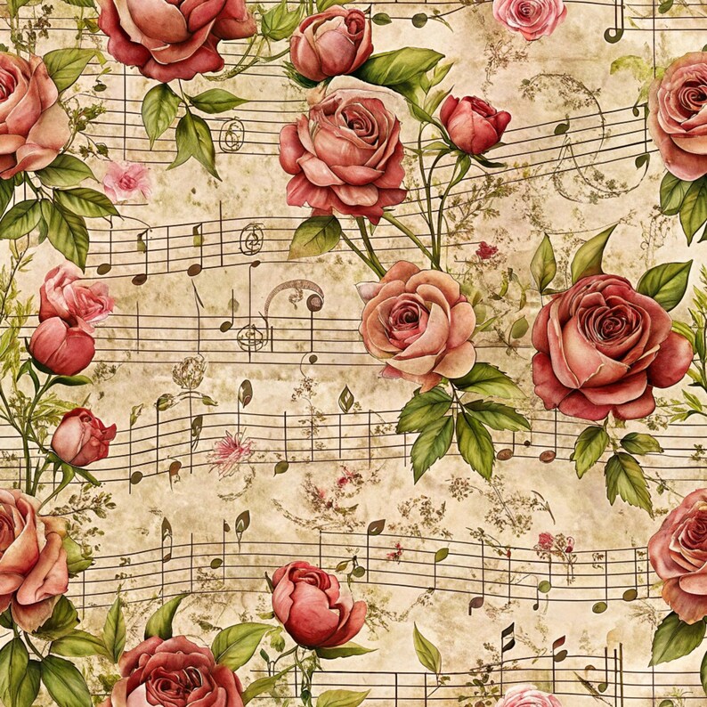 35 Antique Vintage Digital Roses Paper Pack Vintage Seamless Decoupage ...