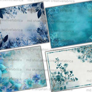 20 Blue Seamless Floral Pattern Digital Paper Pack Vintage Pattern ...