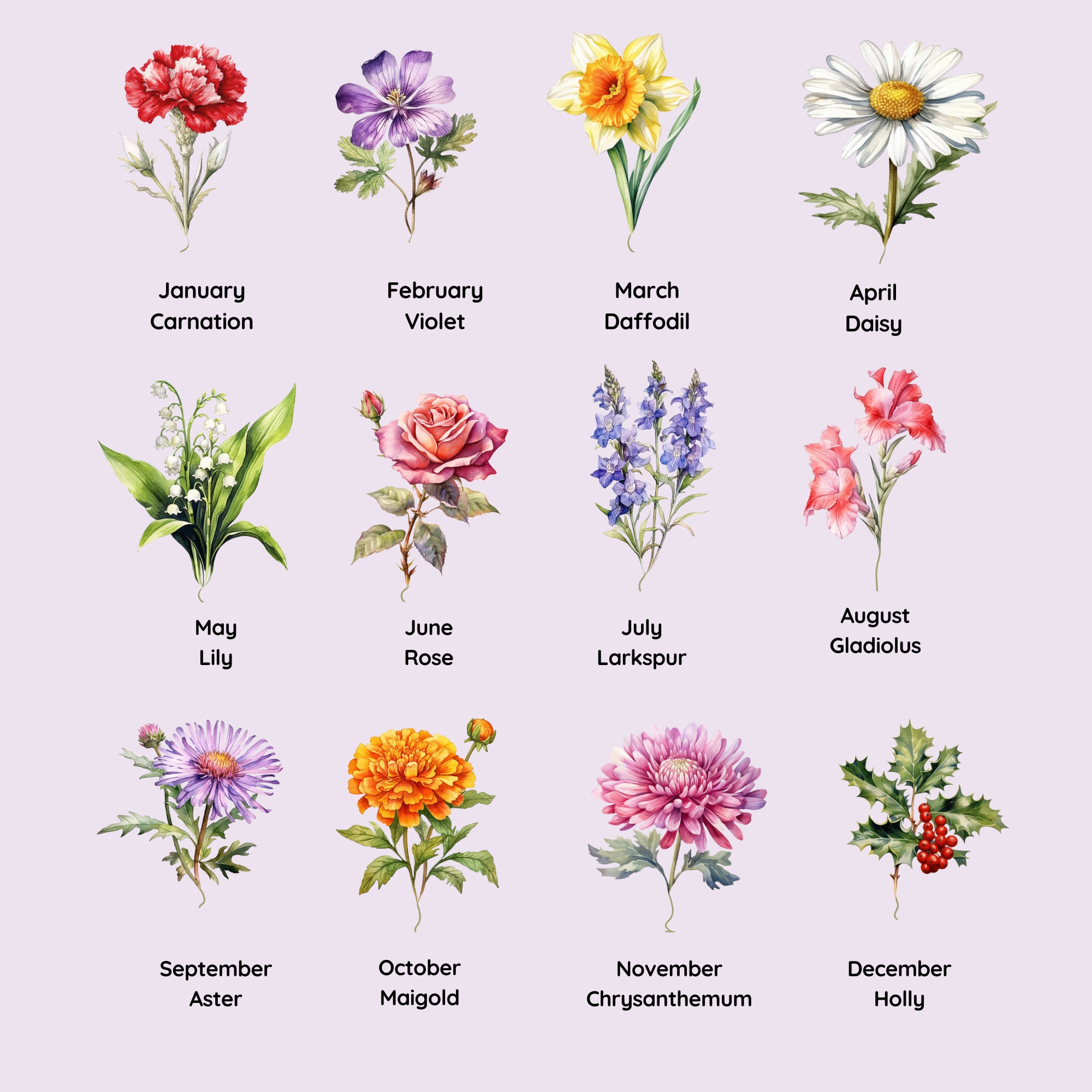 Custom Birth Flower Spiral Notebook Personalized Gifts for Her Prayer ...