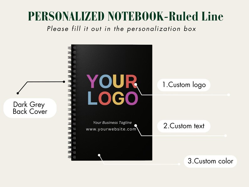 Personalized Company Logo Spiral Notebook: Corporate Gift, Custom ...