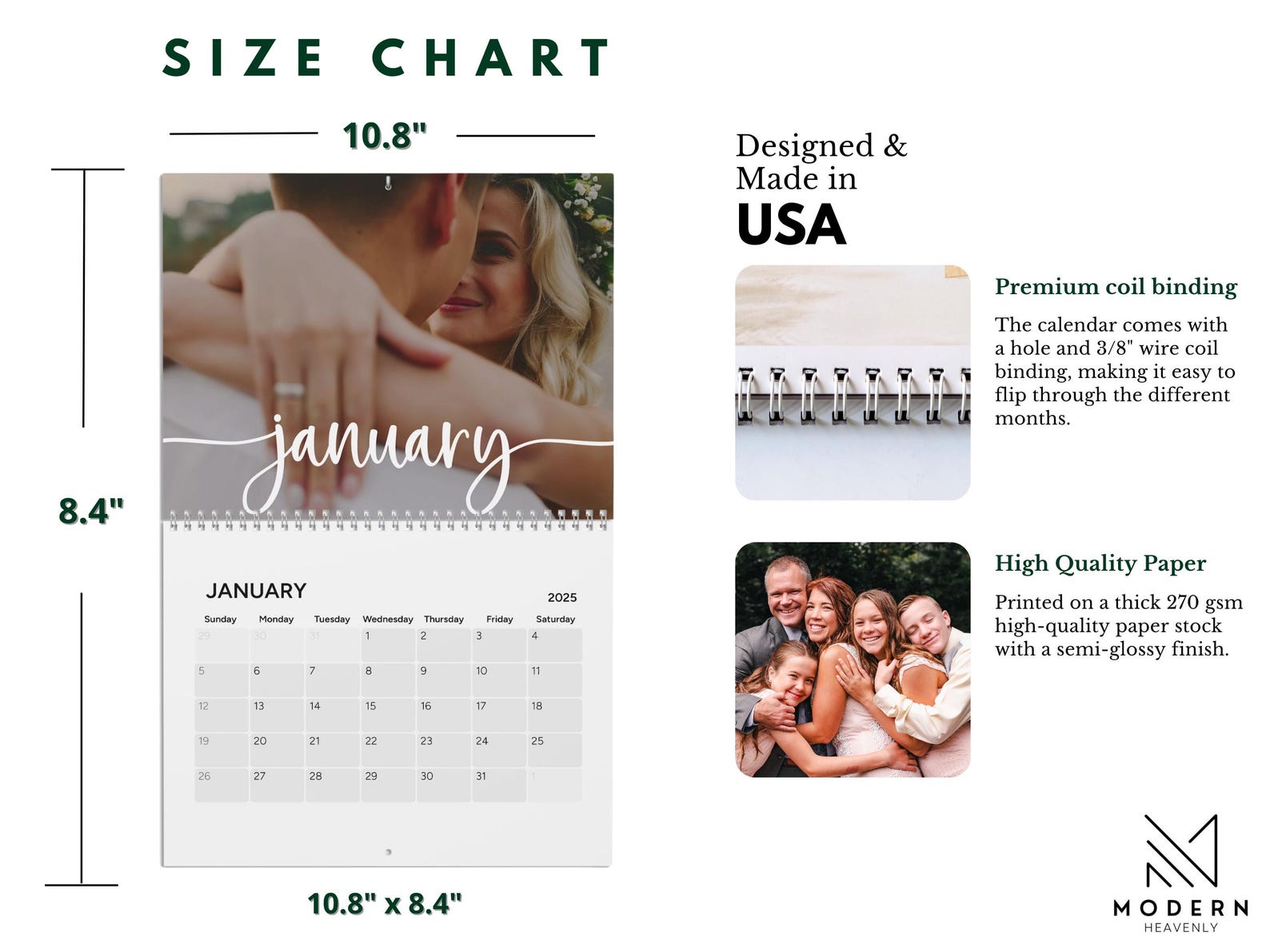 Custom Wedding Photo Calendar,valentines Day Gifts,personalized Photo ...
