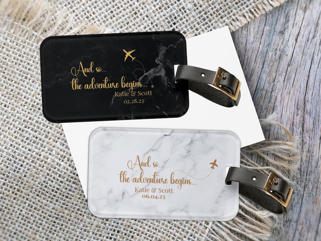 Personalized Couple Luggage Tags: Leather Travel Set - Etsy