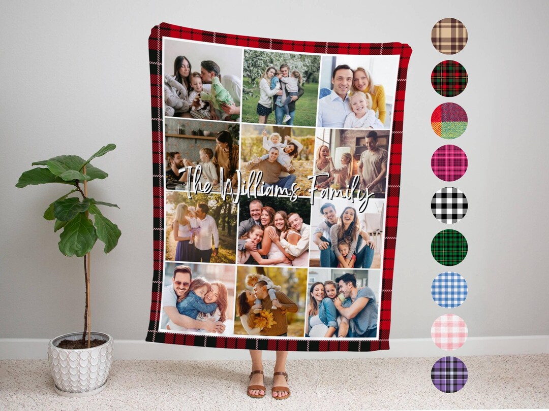 Custom Family Photo Blanket: Personalized Minky Sherpa Throw,custom ...
