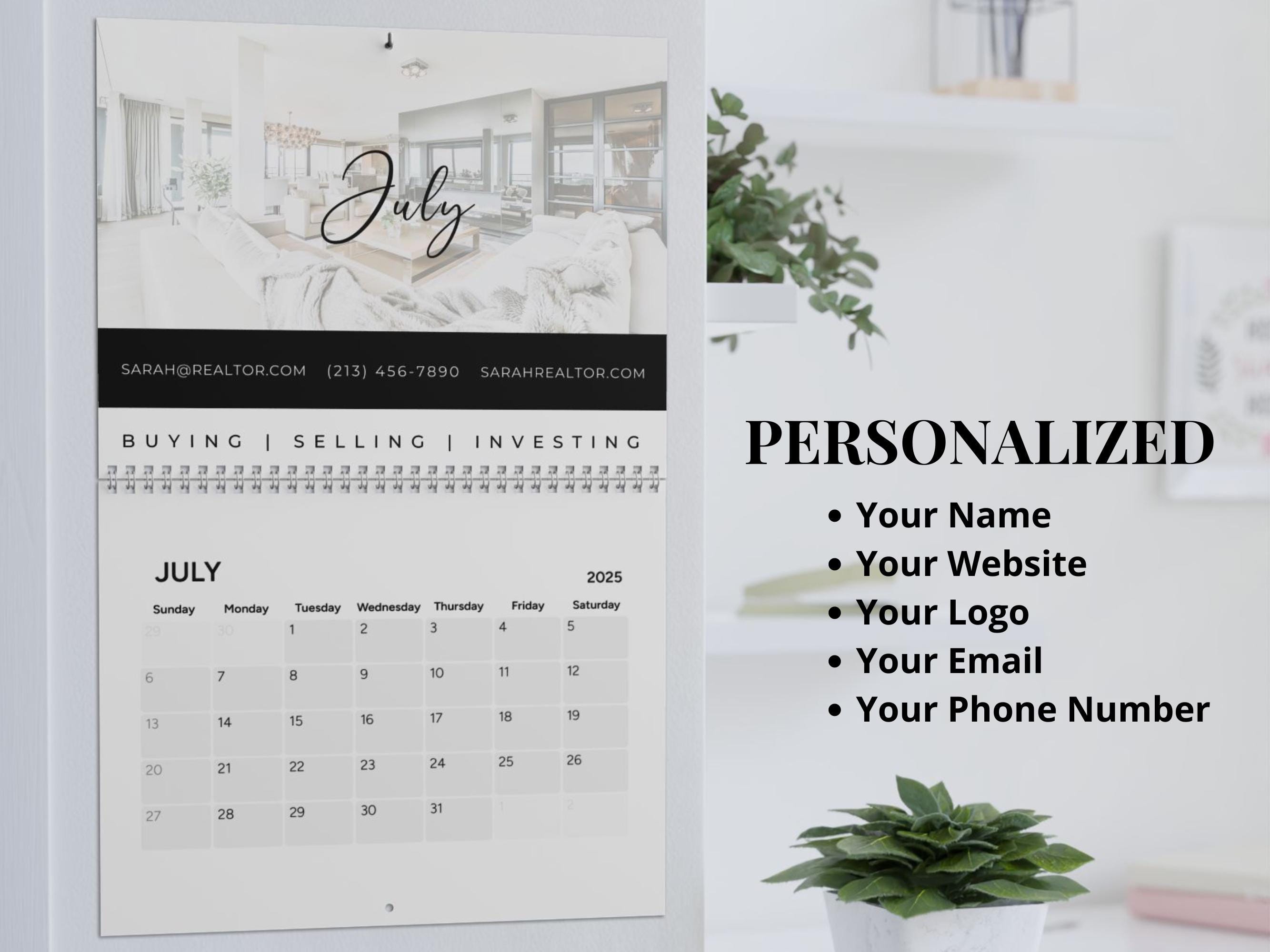 Personalized Realtor Calendar: Custom Real Estate Marketing Gift - Etsy