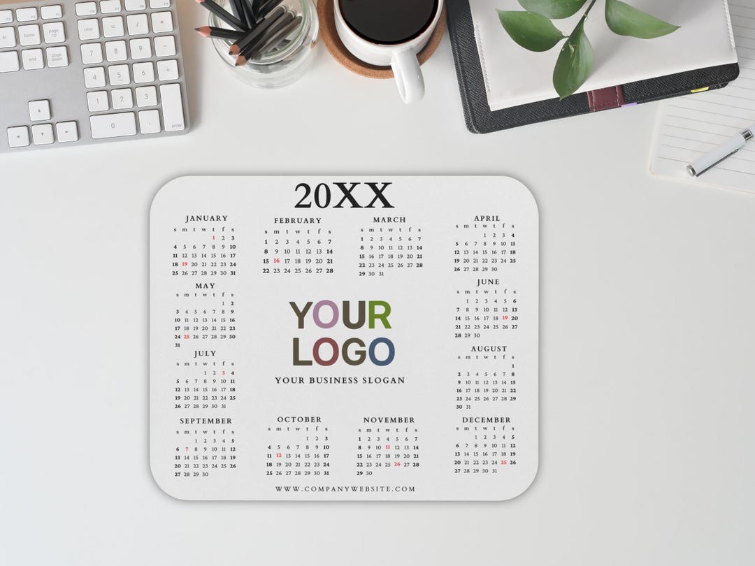 Custom Logo Calendar Mousepad: Personalized Business Desk Accessory - Etsy