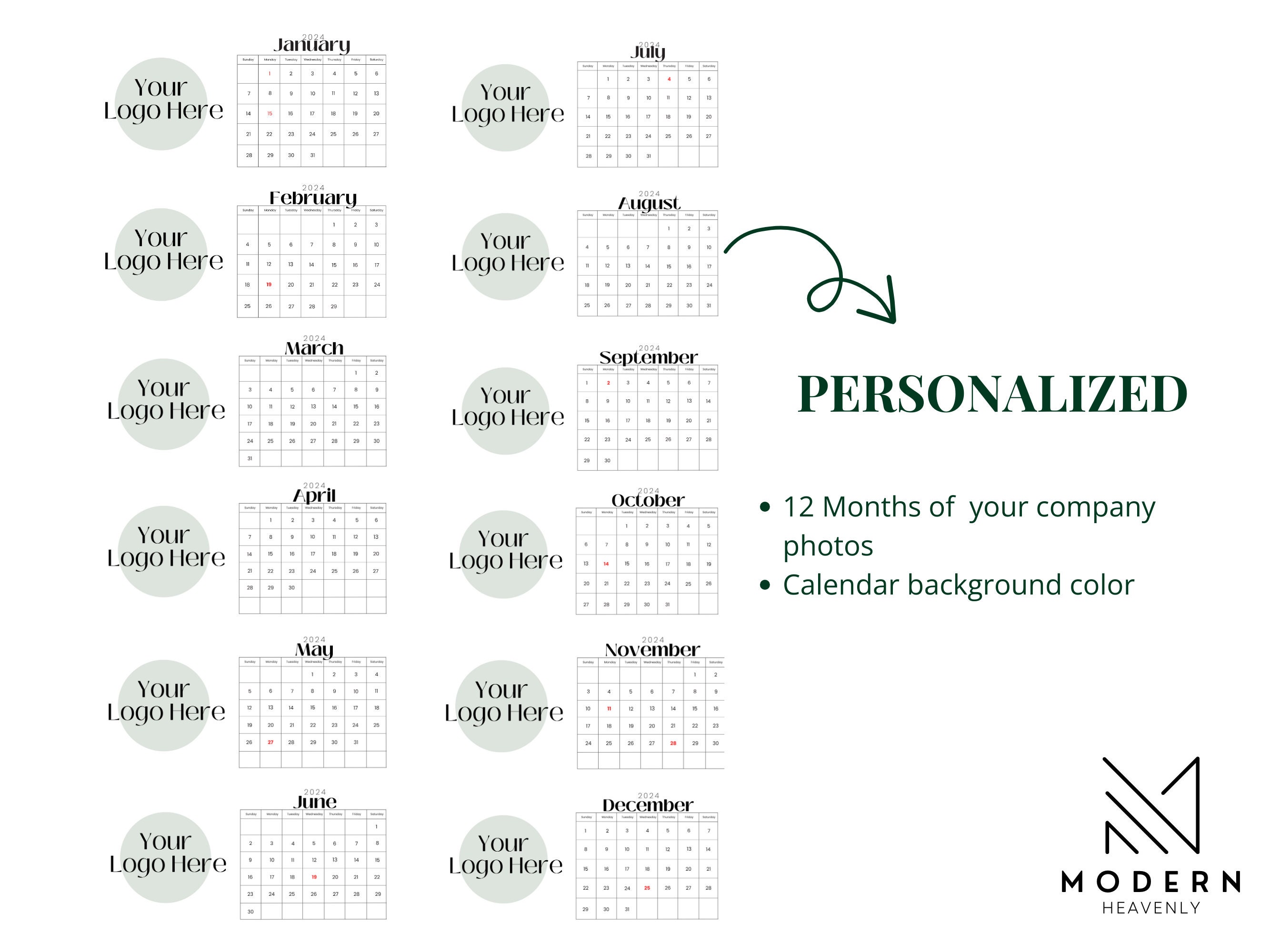 Personalized Company Logo Desk Calendar: Custom Business Gifts - Etsy