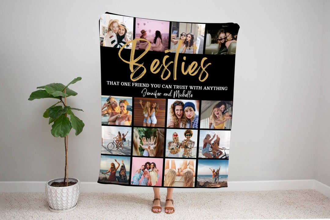 Besties Photo Collage Blanket: Personalized BFF Gift - Etsy