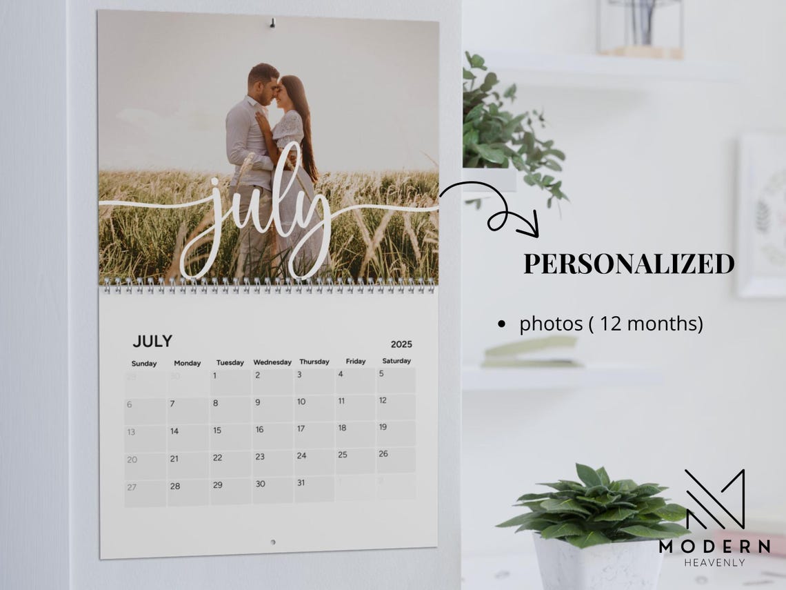 Custom Wedding Photo Calendar,valentines Day Gifts,personalized Photo ...