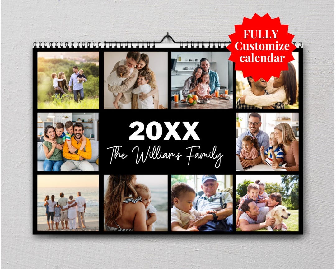 Fully Custom Family Photos Calendar,personalized Familly Photo Wall ...