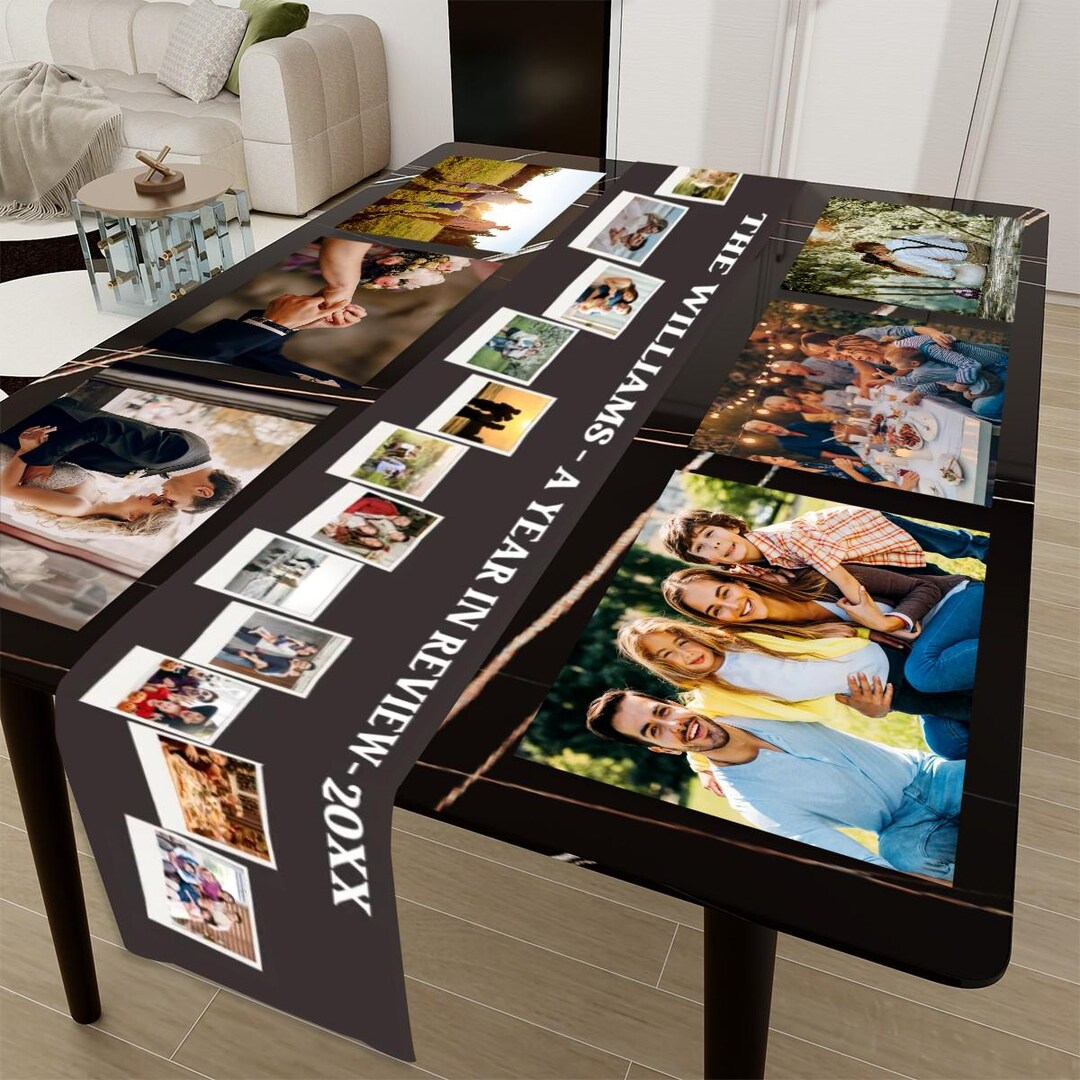 Custom Family Photo Table Runner & Placemat Set: Personalized Keepsake ...