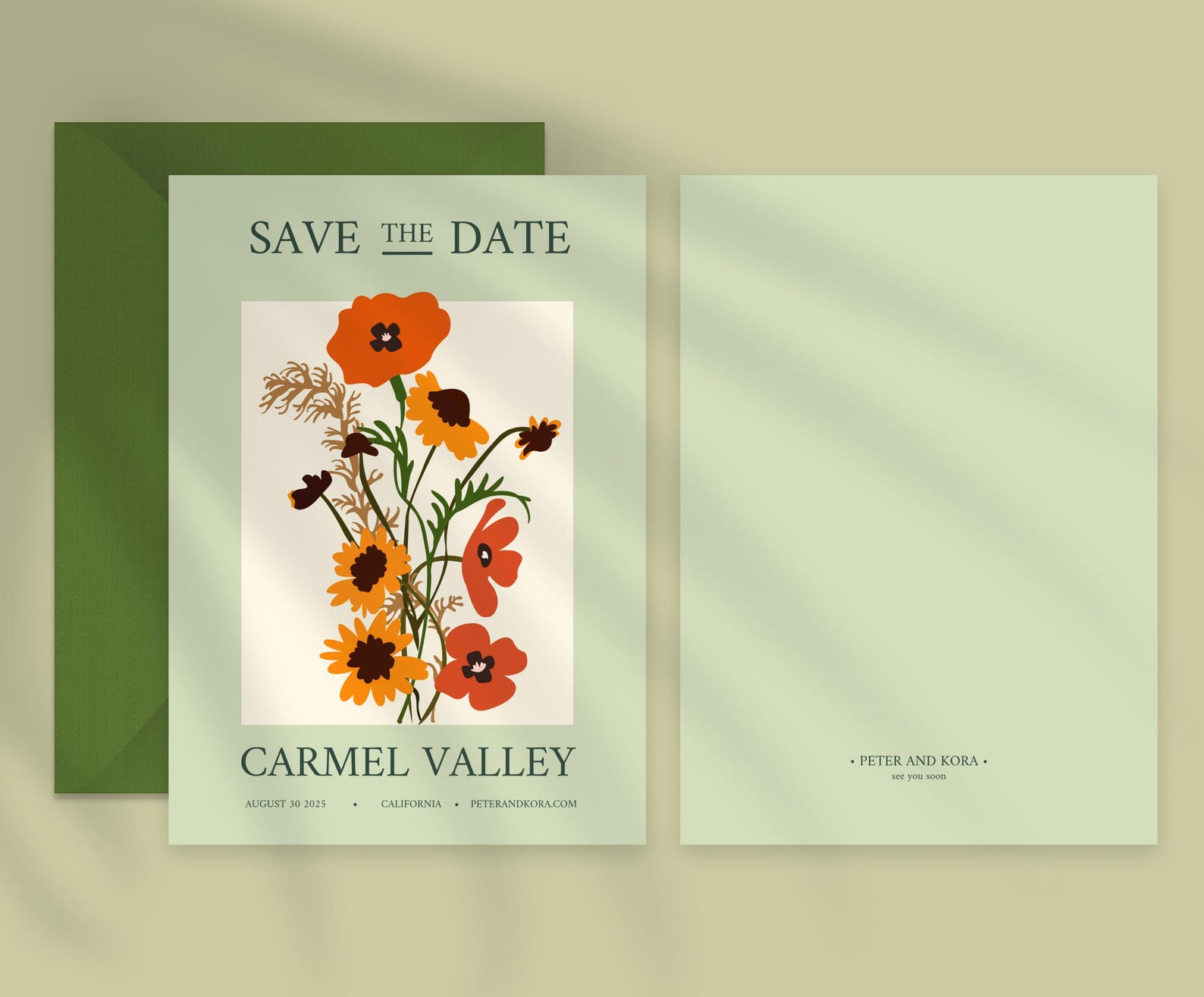 Floral Save the Date Dinner Party Invitation Wedding Rehearsal Save the ...