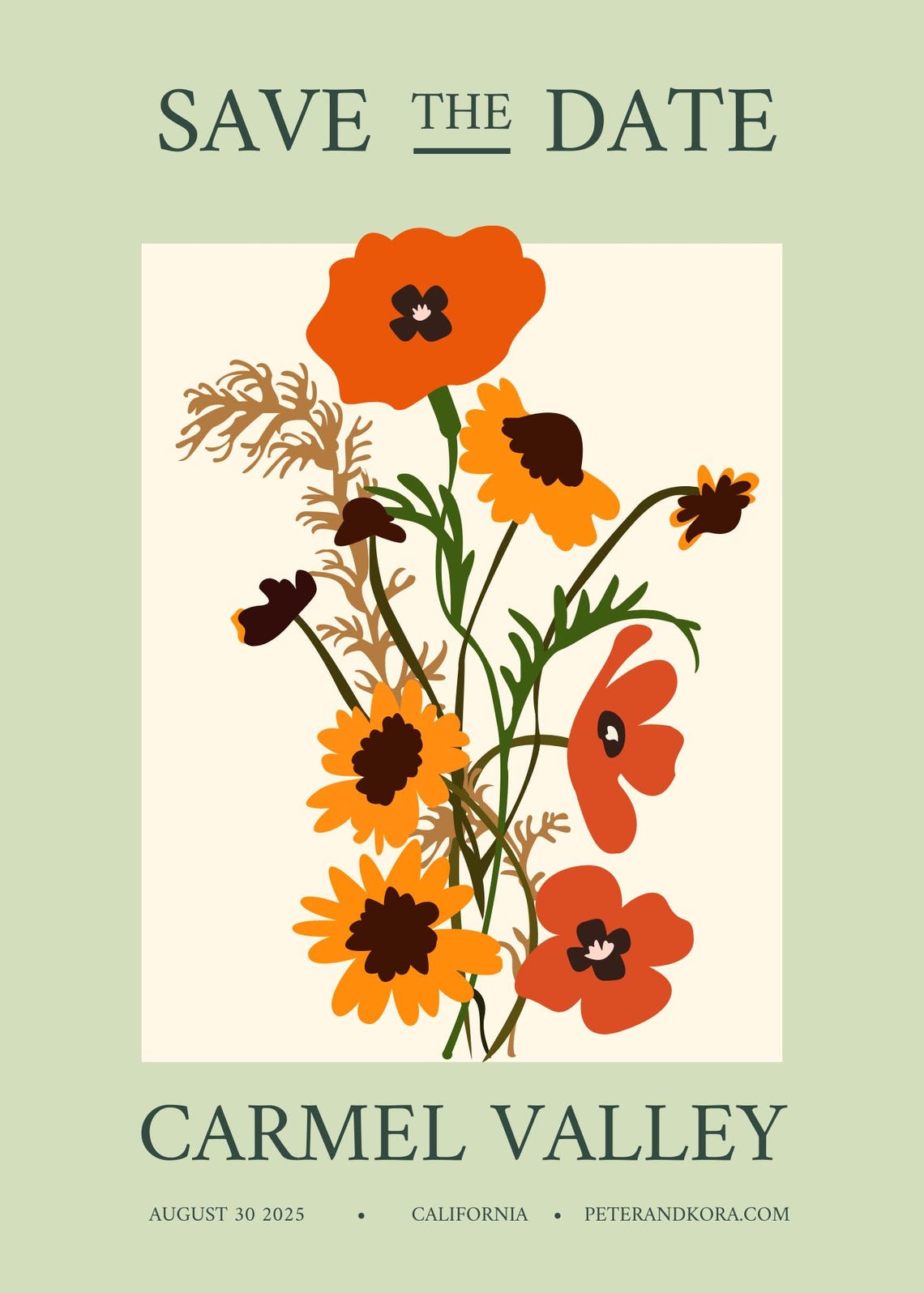 Floral Save the Date Dinner Party Invitation Wedding Rehearsal Save the ...