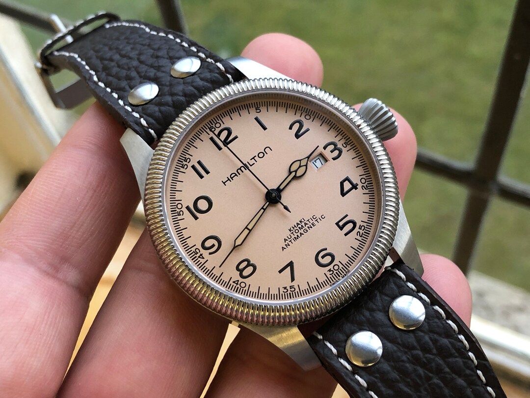 Hamilton Khaki 42mm Pink Dial Gents Wrist Watch Works Perfect - Etsy