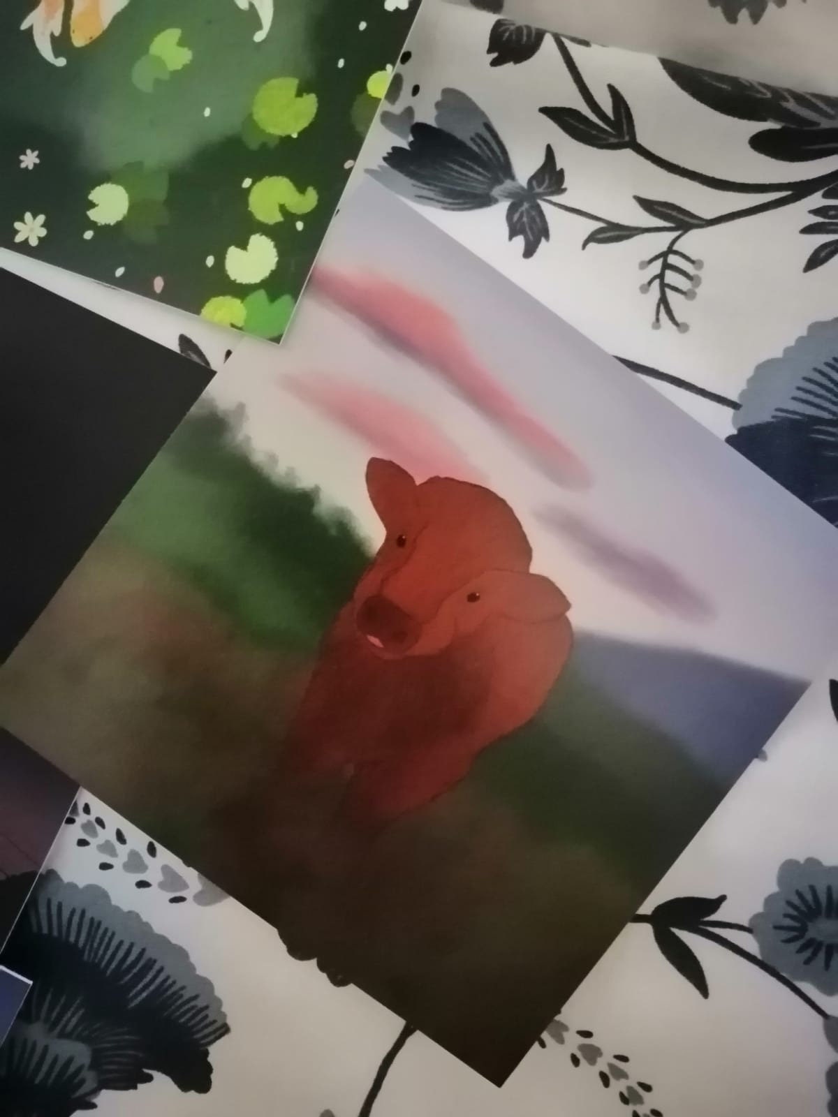 Assorted Prints cow, Bluey, Pond, Sunset, Landscape, Koi Fish Digital ...