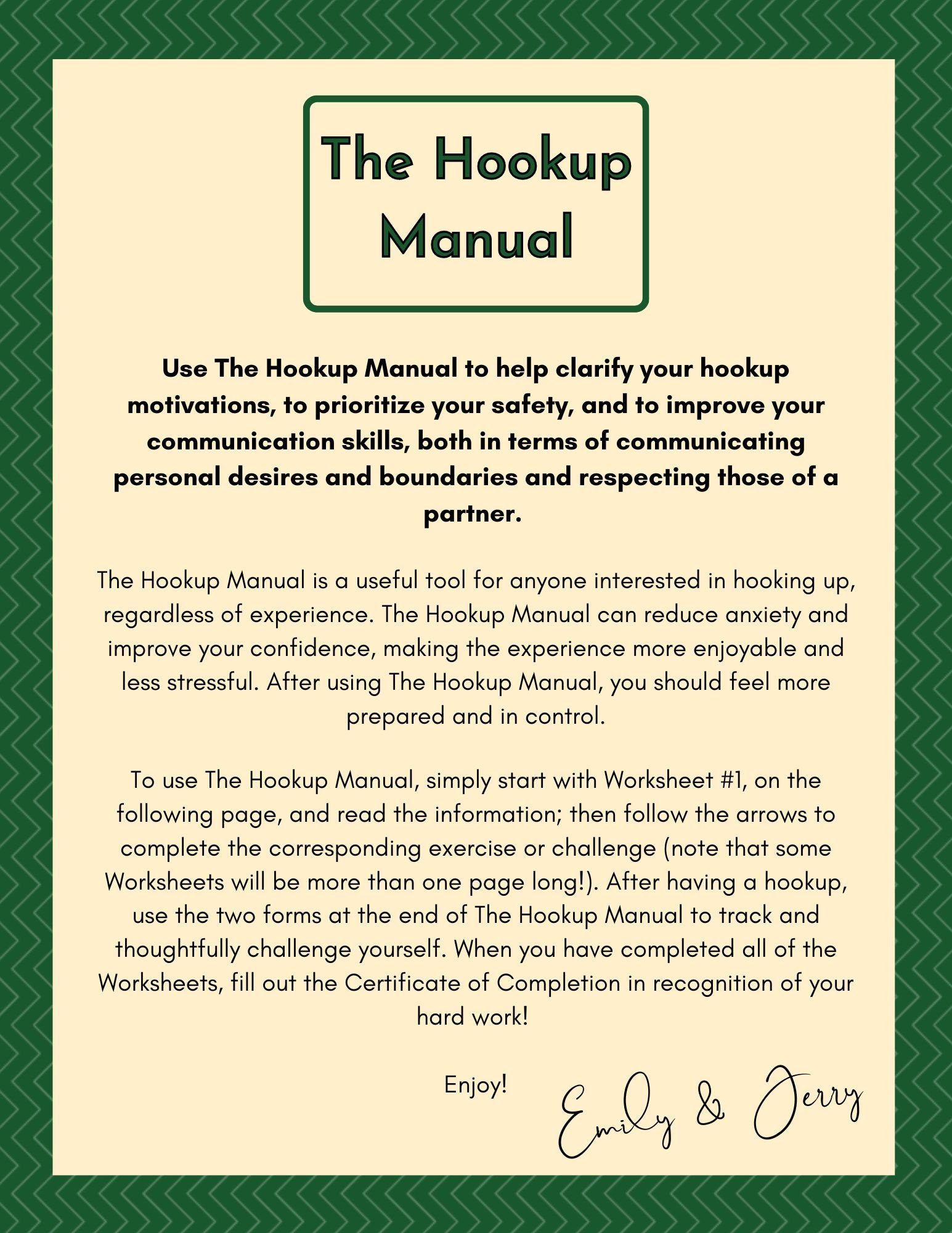 The Hookup Manual Digital Download & Fillable PDF Worksheets and ...