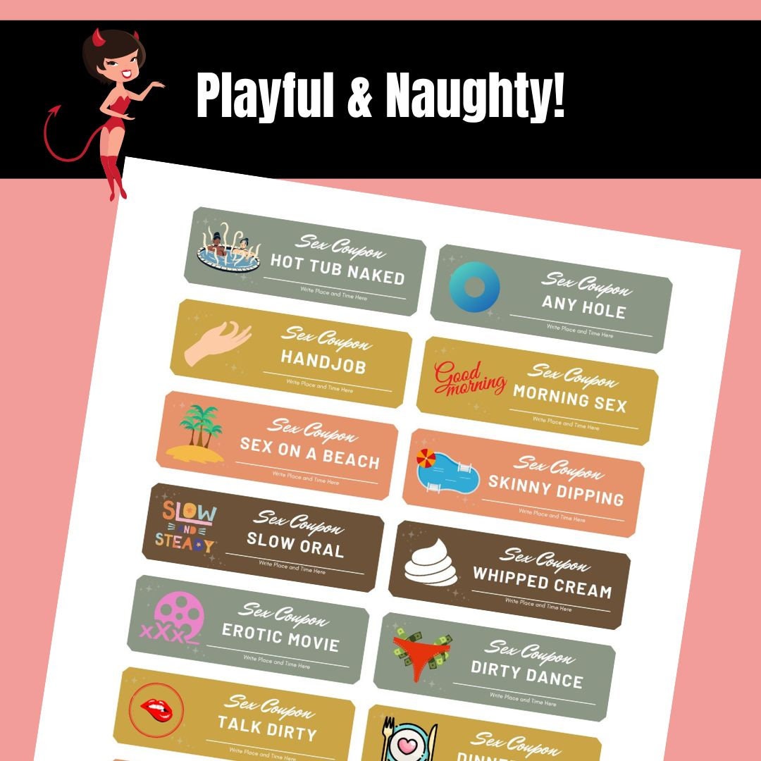 64 Sex Coupons Playful & Naughty || PDF Download Print and Use! Kinky Coupons, Sexy Coupons ...