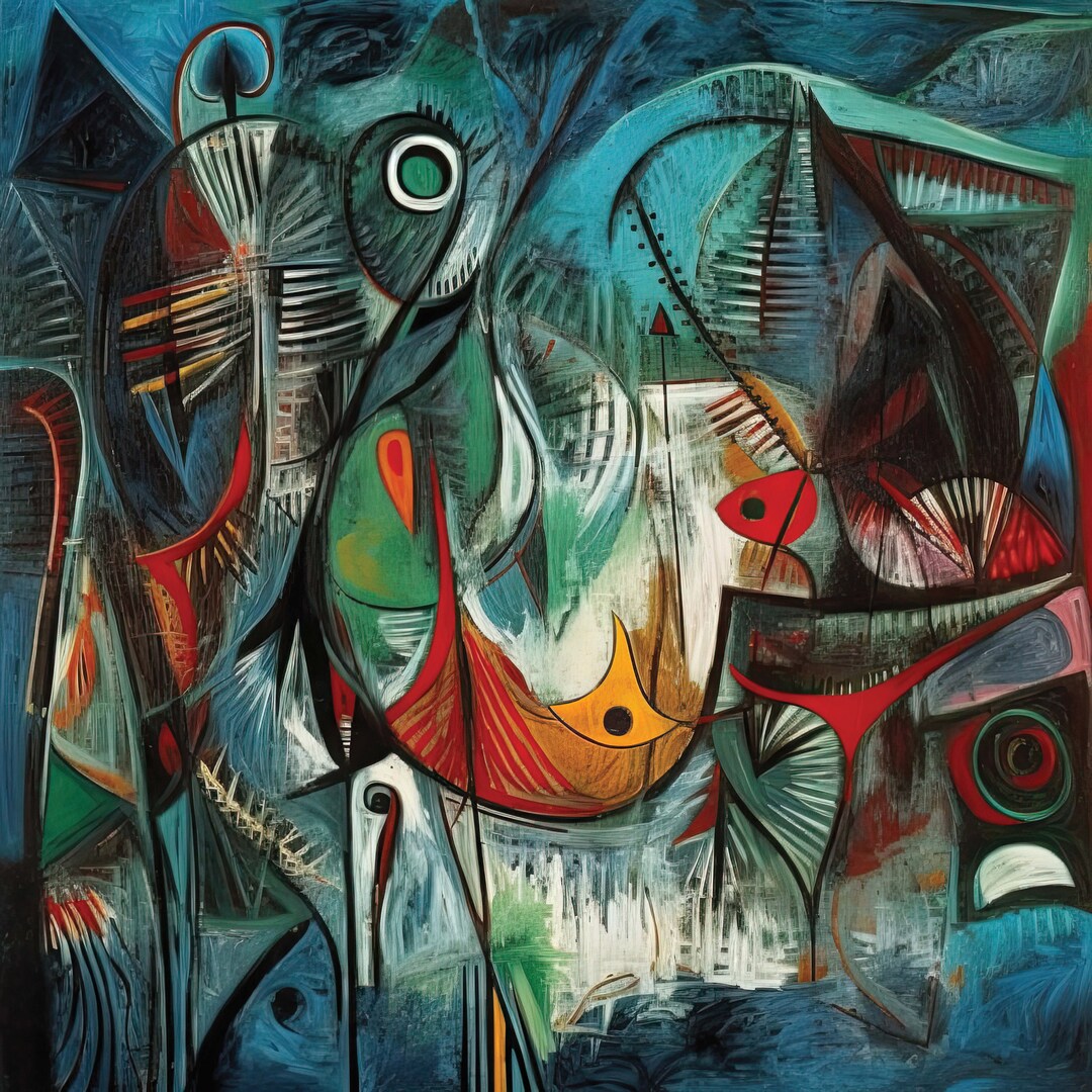 Abstract Wall Decor, Cubist Wall Art, Modern Home Decoration, College ...