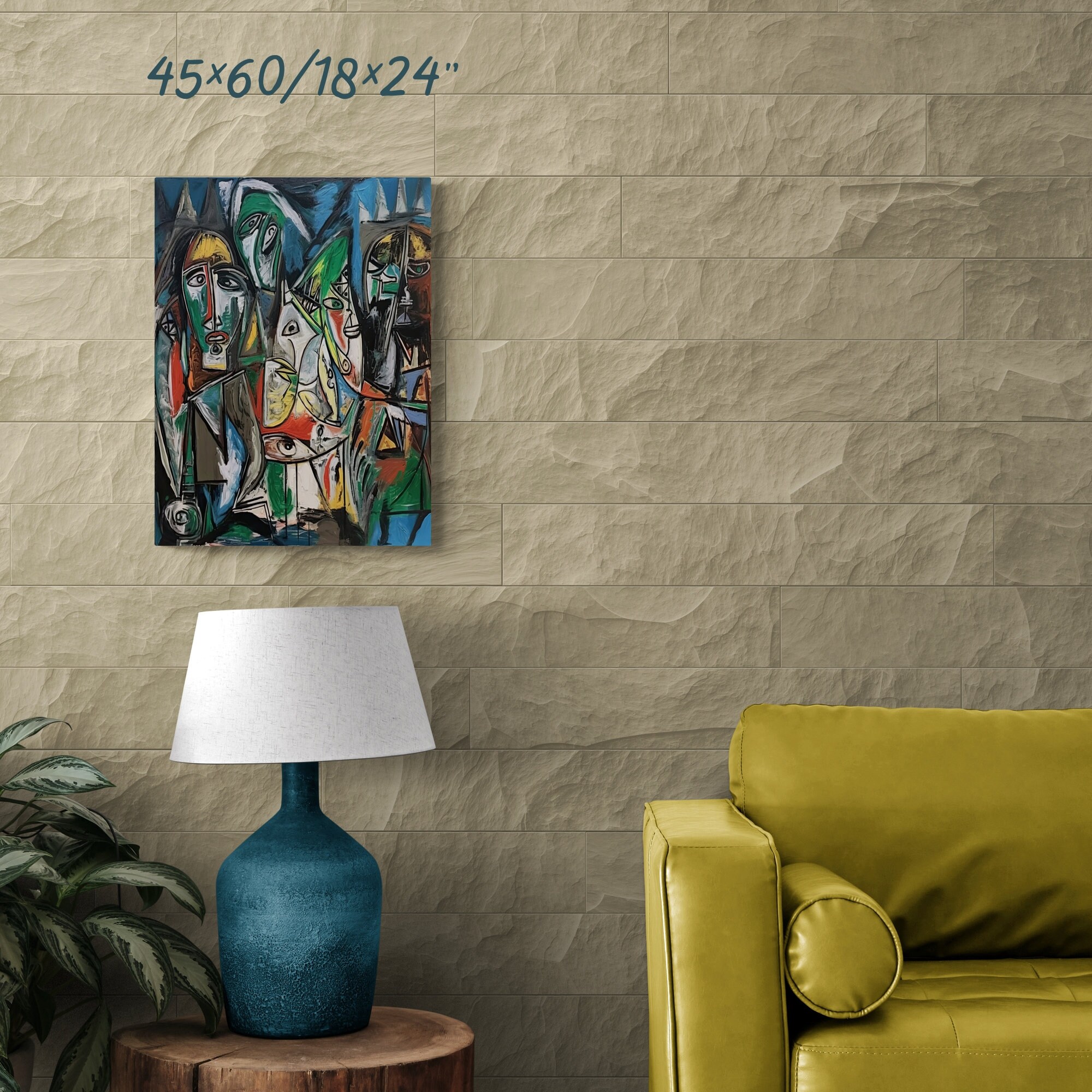 Abstract Wall Decor, Cubist Wall Art, Modern Home Decoration, College ...