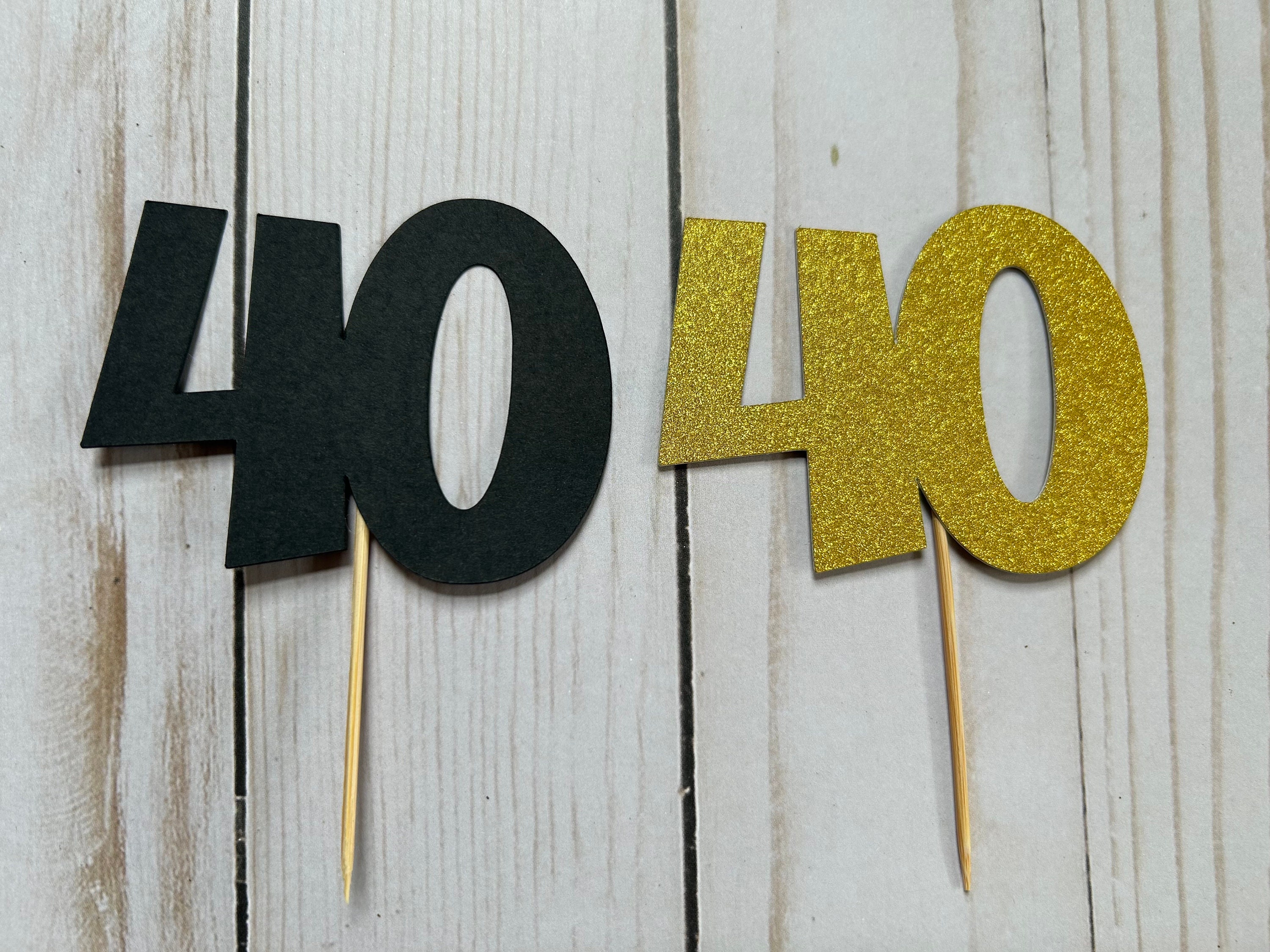40th Cupcake Toppers 40th Birthday Toppers 12 Cupcake Toppers ...