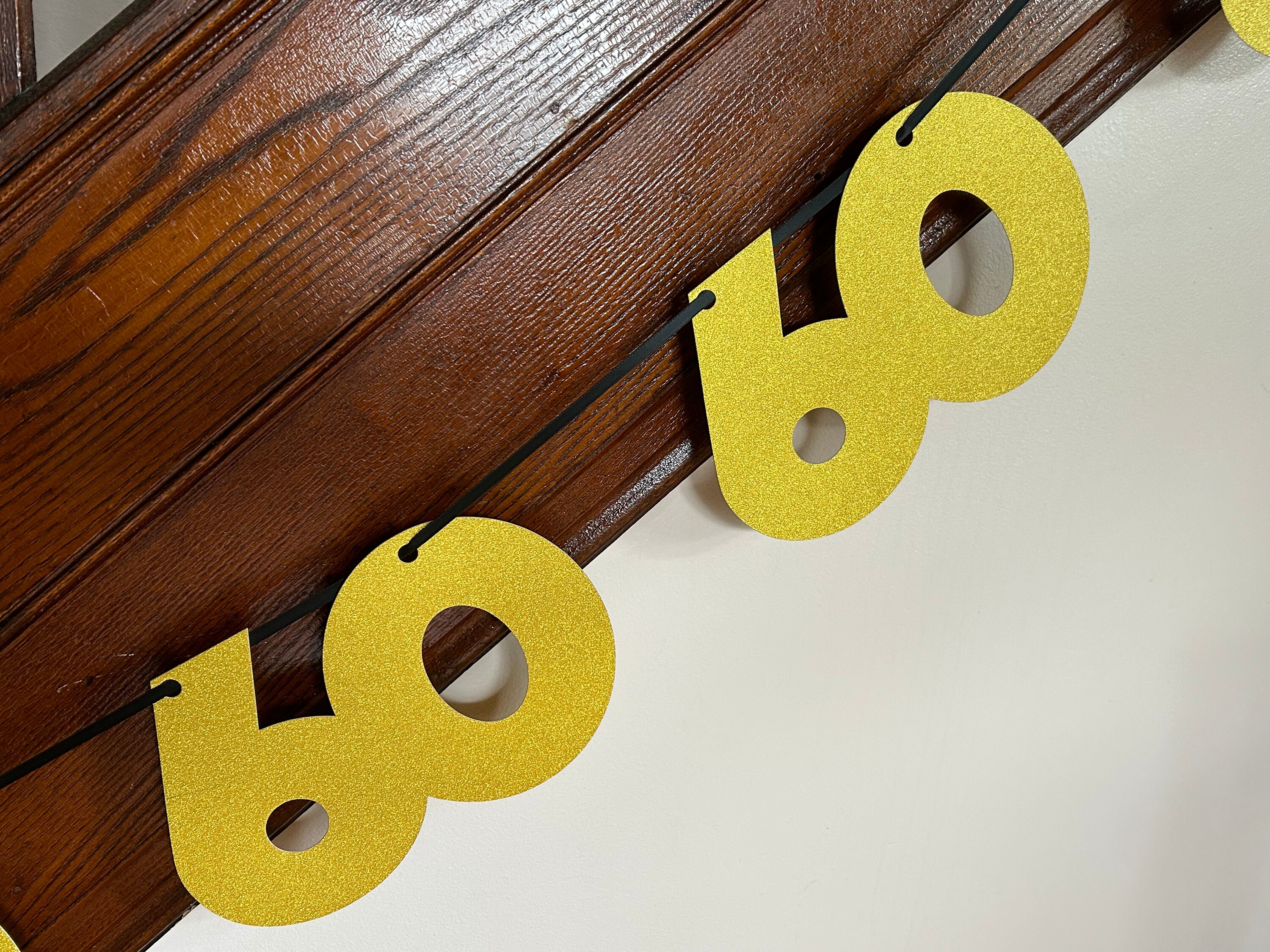 60th Gold Glitter Banner - 60th Birthday Banner - 60th Anniversary ...