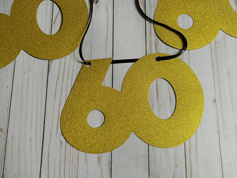 60th Gold Glitter Banner 60th Birthday Banner 60th - Etsy