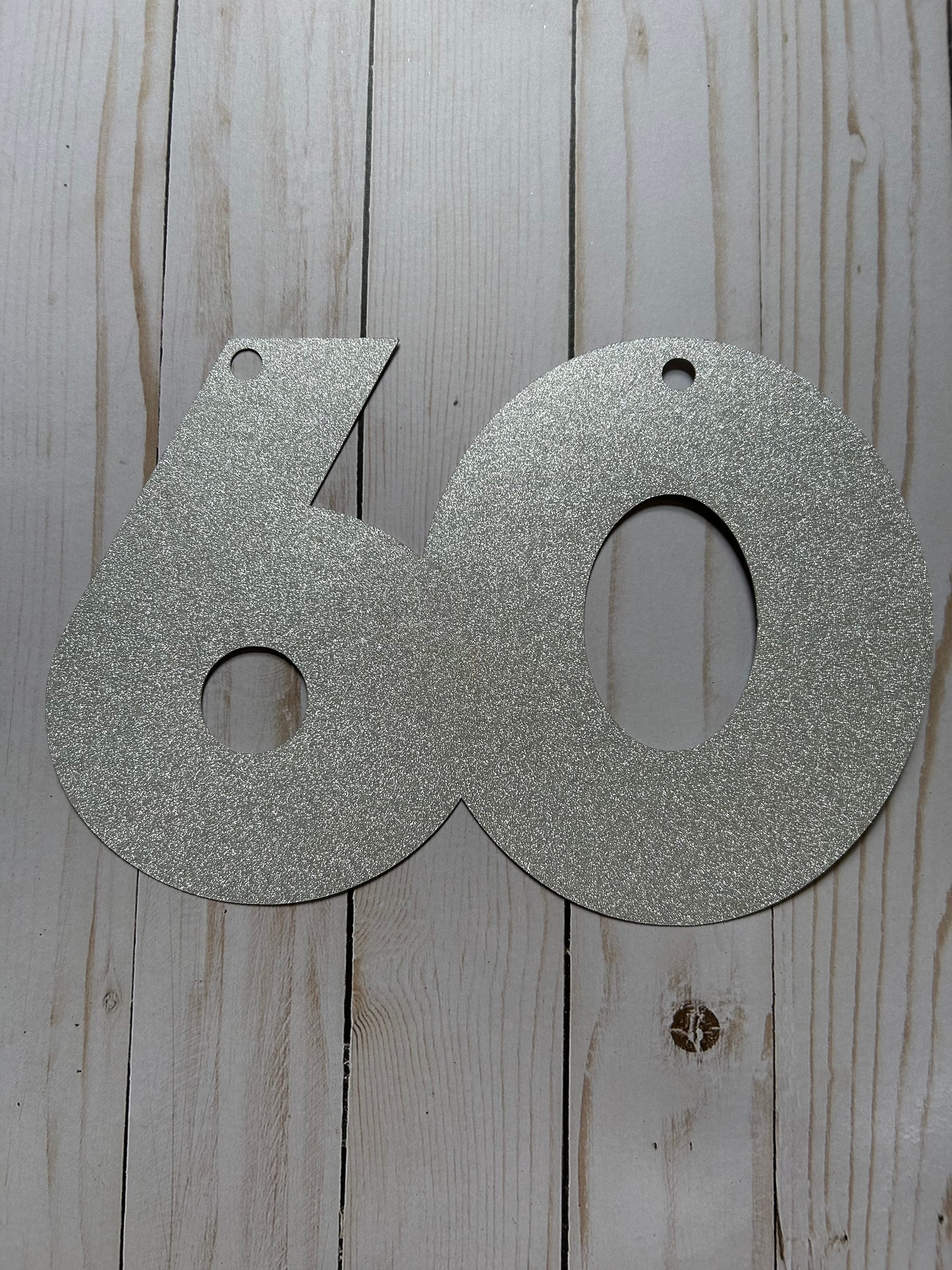 60th Silver Glitter Banner 60th Birthday Banner 60th Anniversary Banner ...