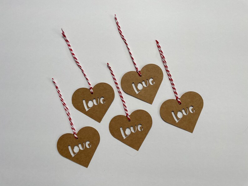 5 Heart Tags, Gift Tags, Love Cut Out, Favor Tags, Valentine’s - Etsy