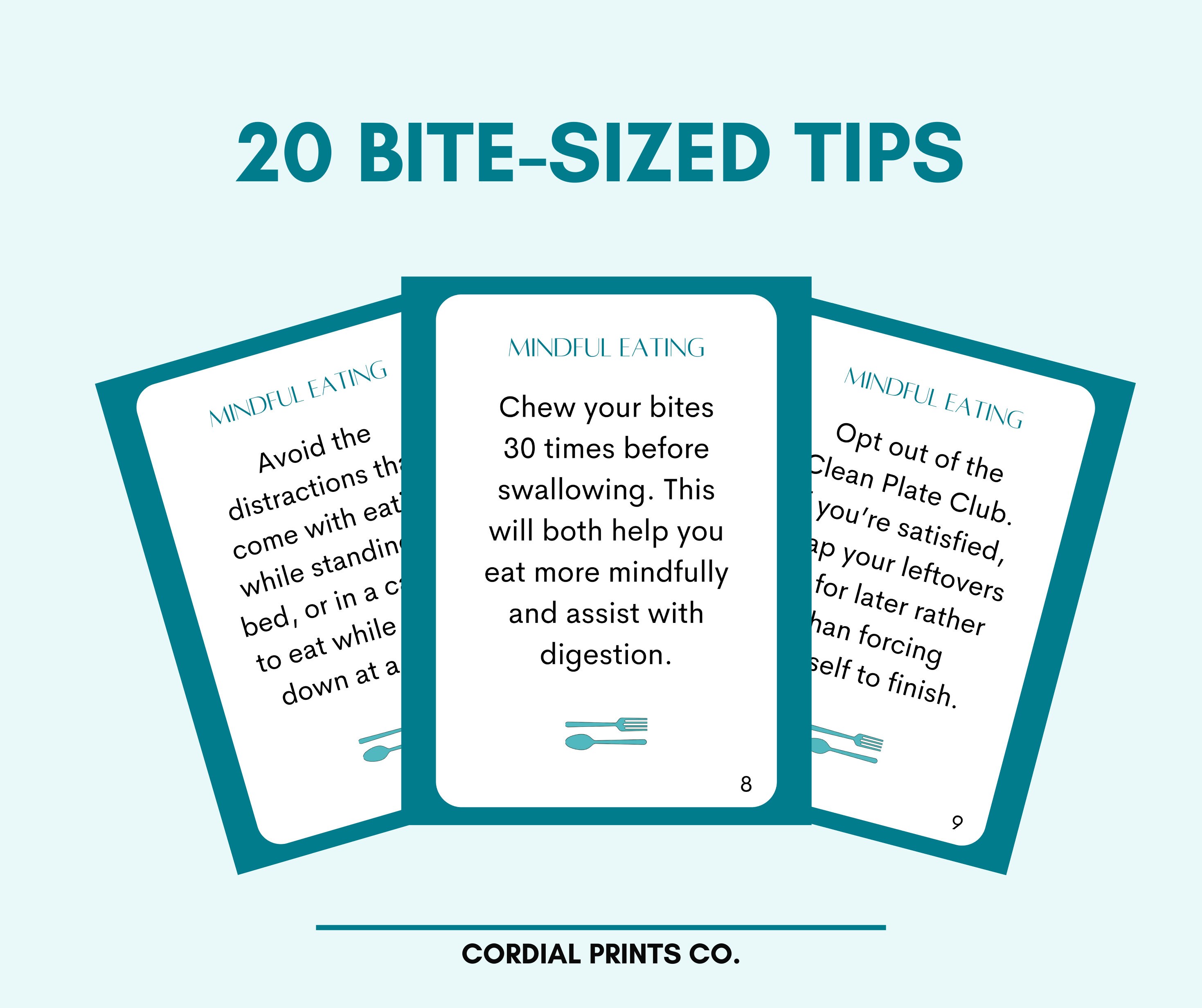 Mindful Eating Card Deck • 20 Printable Cards • Mindful Eating ...