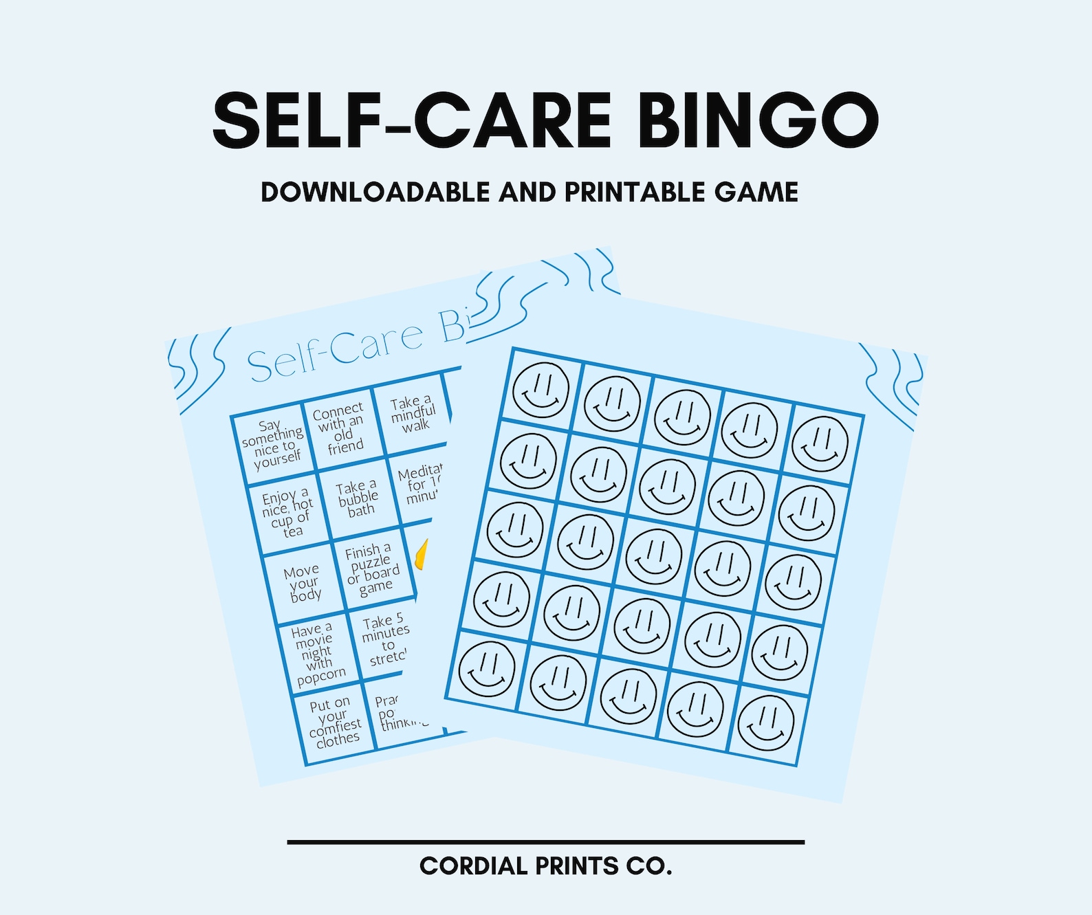 Self-care Bingo Game • 24 Self-care Ideas • Digital Printable Game ...