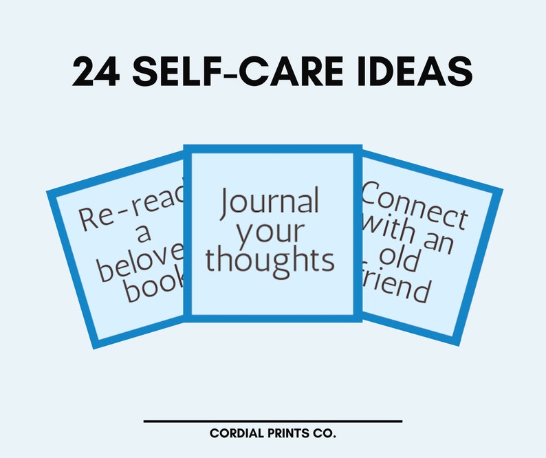 Self-care Bingo Game • 24 Self-care Ideas • Digital Printable Game ...