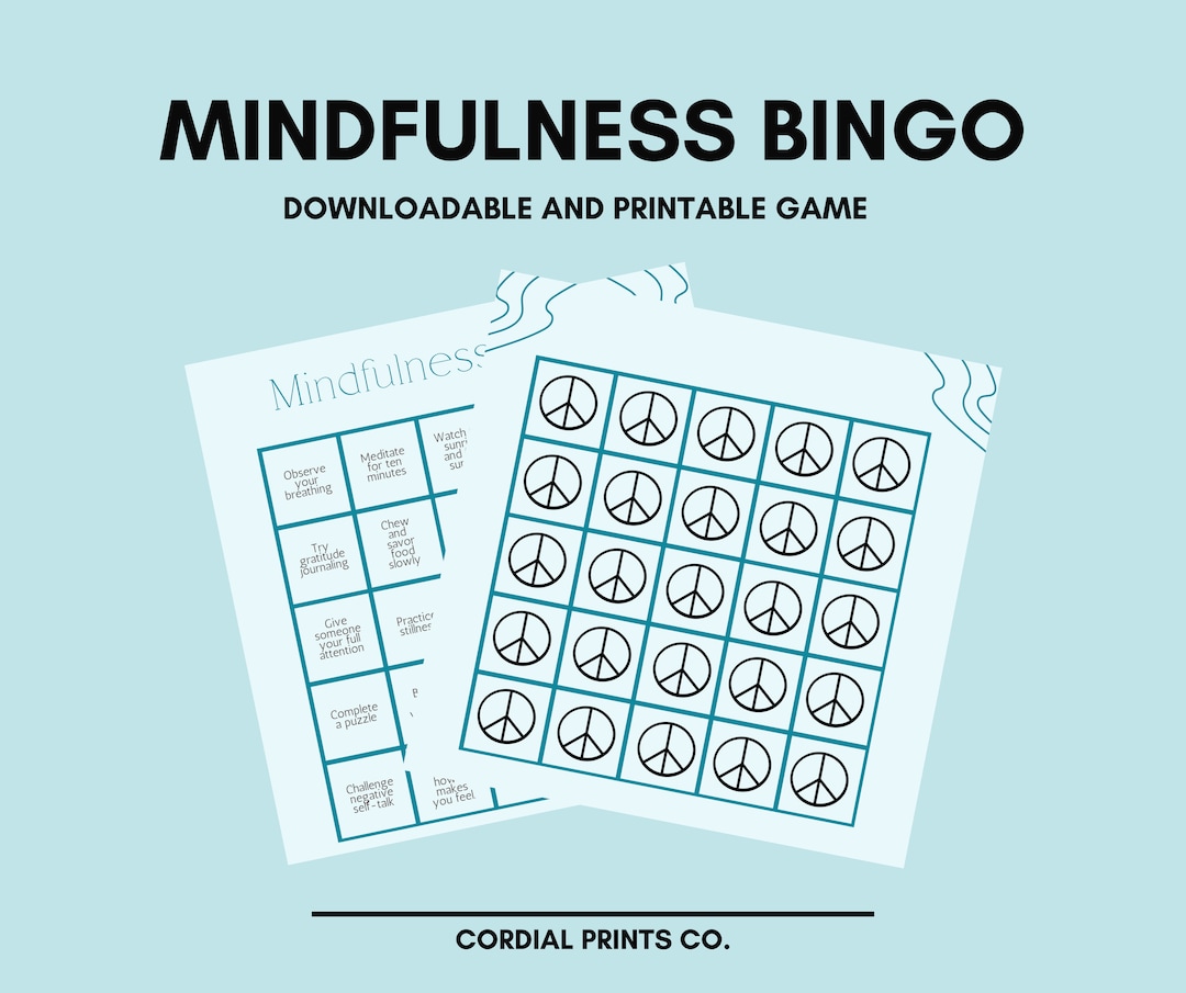 Mindfulness Bingo Game 24 Ways to Practice Mindfulness - Etsy
