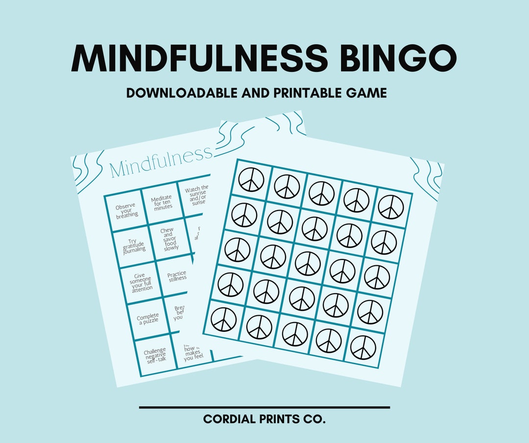 Mindfulness Bingo Game • 24 Ways to Practice Mindfulness • Digital ...
