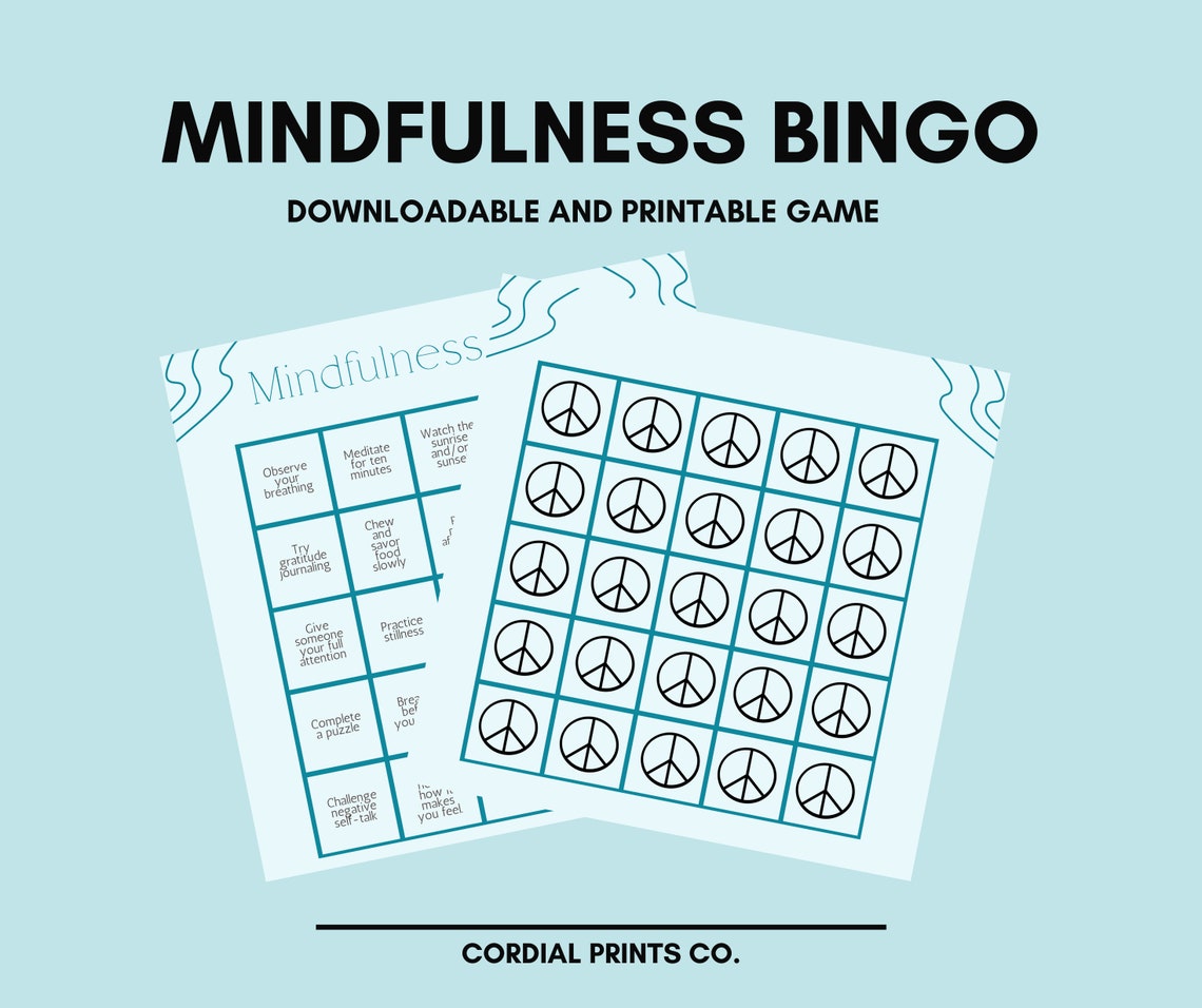 Mindfulness Bingo Game • 24 Ways to Practice Mindfulness • Digital ...