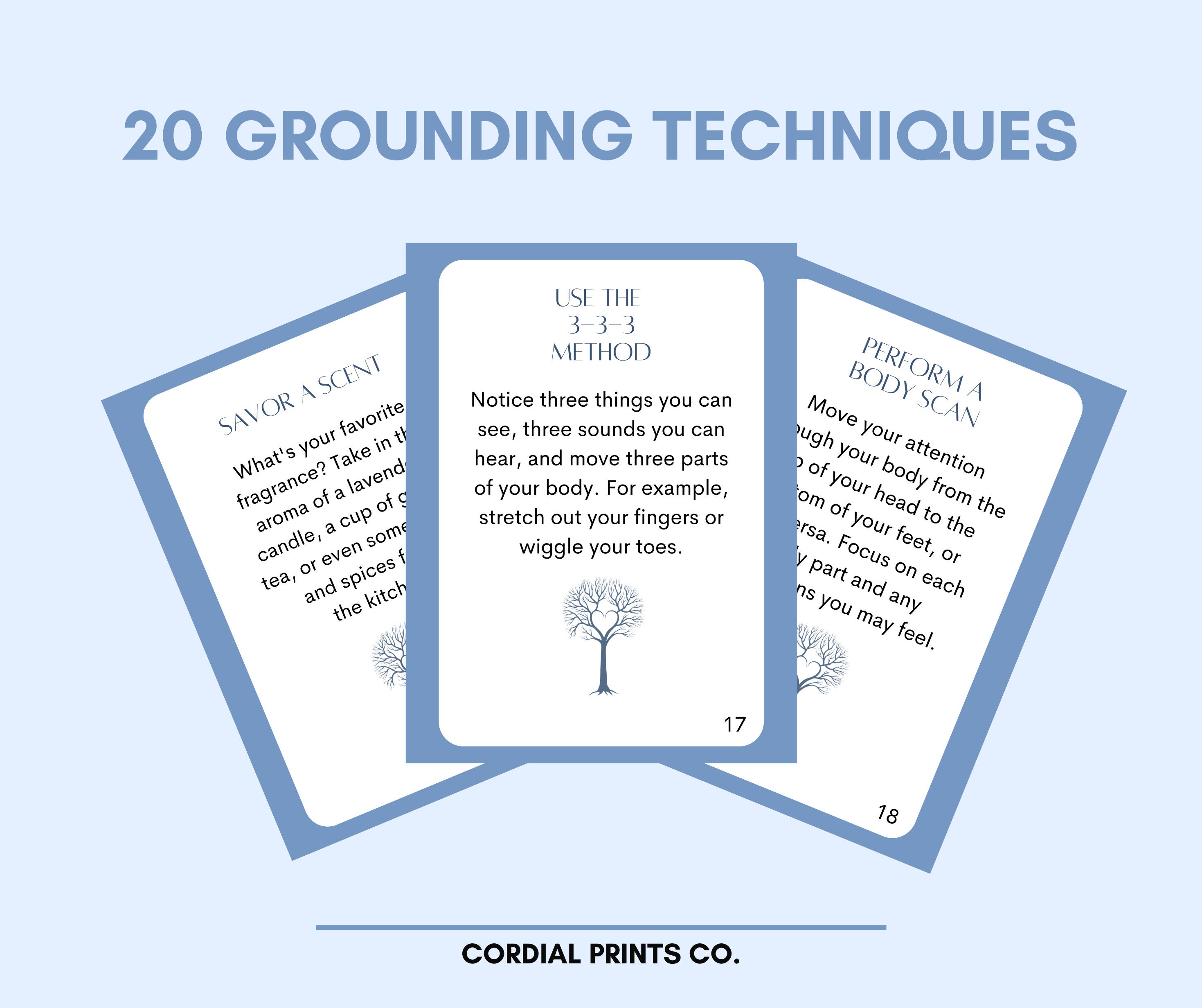 Grounding Card Deck • 20 Printable Cards • Grounding Techniques and ...
