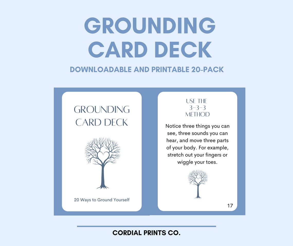 Grounding Card Deck • 20 Printable Cards • Grounding Techniques and ...