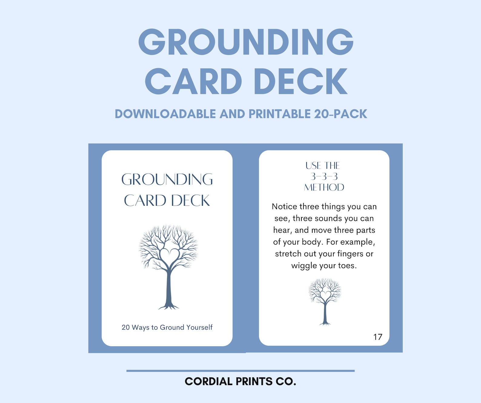 Grounding Card Deck • 20 Printable Cards • Grounding Techniques and ...