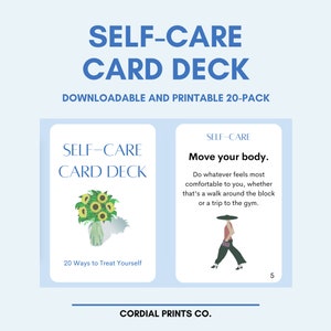 Self-care Card Deck • 20 Printable Cards • Self Care Activities, Ideas ...