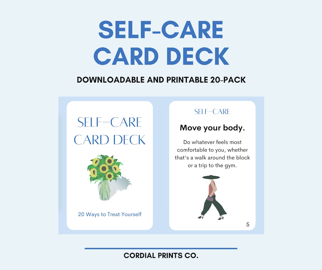Self-care Card Deck 20 Printable Cards Self Care - Etsy