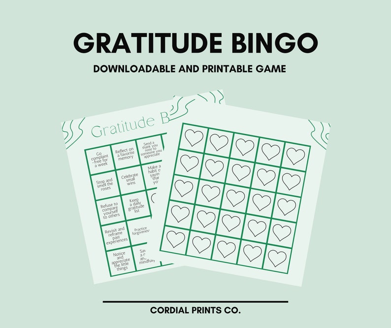 Gratitude Bingo Game • 24 Ways to Practice Gratitude • Digital ...