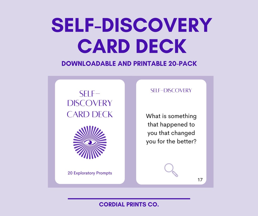 Self-discovery Card Deck 20 Printable Cards Self-discovery - Etsy