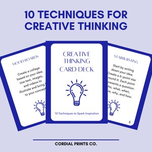 Creative Thinking Card Deck • 10 Printable Cards • Creativity ...