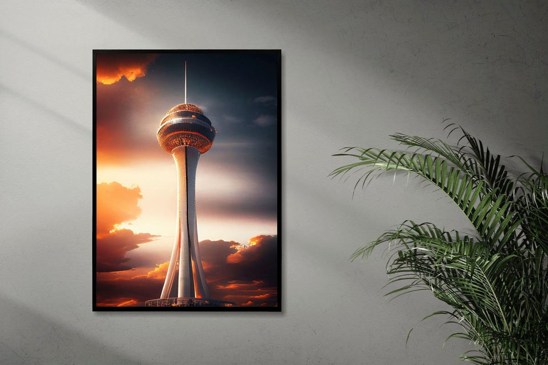 Stratosphere/space Needle Poster - Etsy