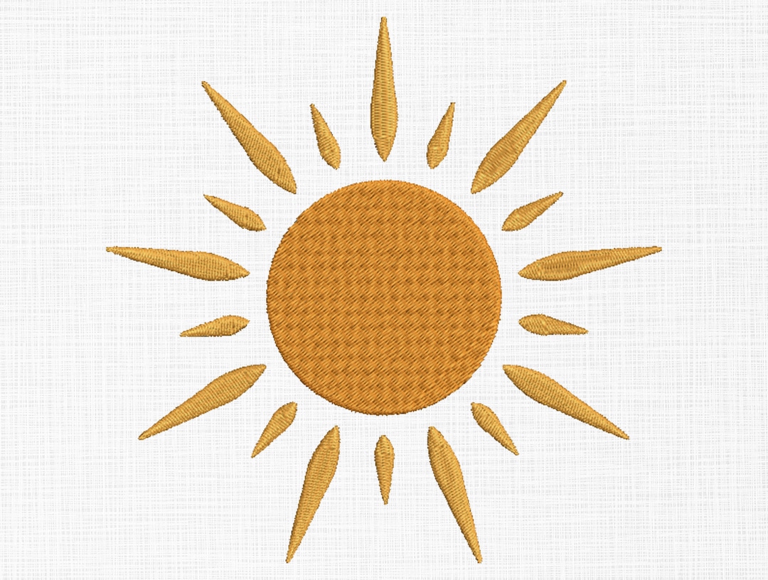 Sun Embroidery Design Burning Sun Embroidery Design Summer Embroidery ...
