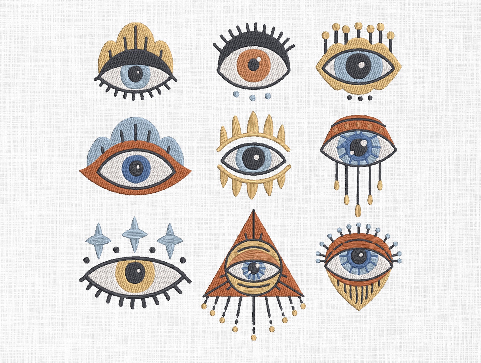 Boho Eye Embroidery Designs Boho Eye Bundle Machine - Etsy