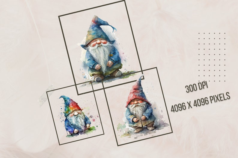 Watercolor Gnome Clipart Set PNG Clipart Gnome, Nursery Wall Art Digital, Instant Download ...