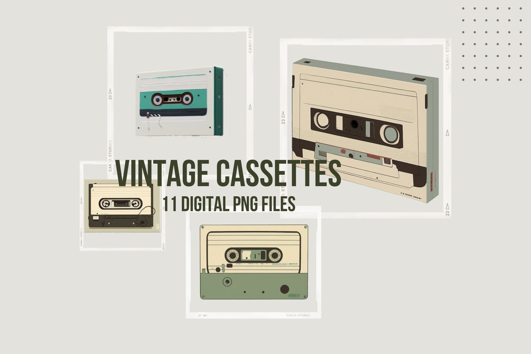 Vintage Cassette PNG Clipart Bundle Cassette Tape Retro Clip Art ...
