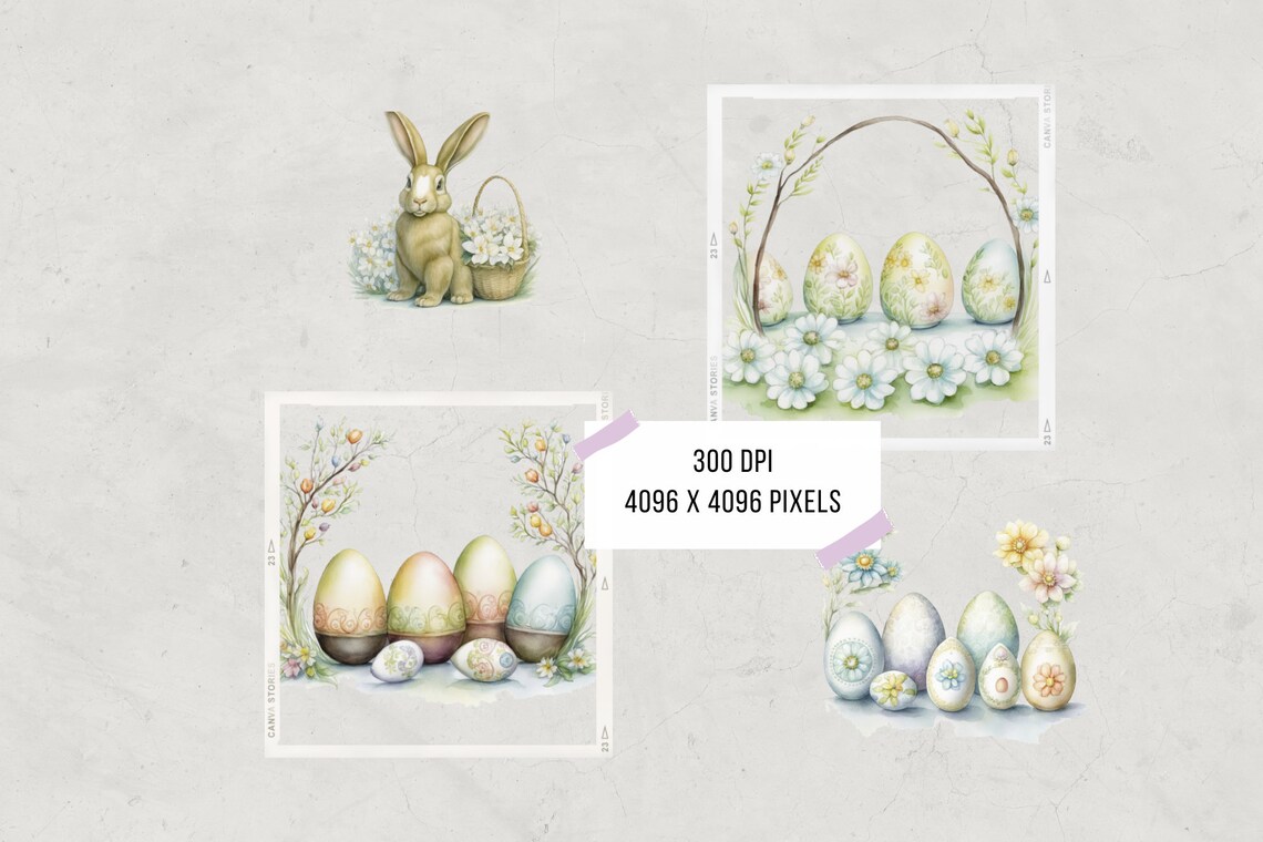 Easter Clipart Bundle Watercolor PNG Clipart, Seasonal Art, Spring Clip ...