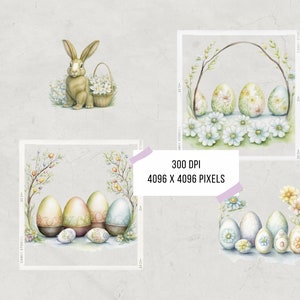 Easter Clipart Bundle Watercolor PNG Clipart, Seasonal Art, Spring Clip ...