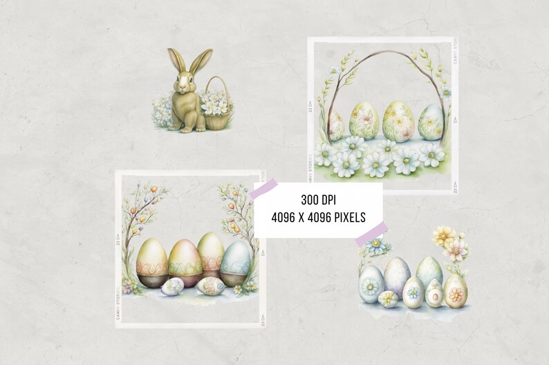 Easter Clipart Bundle Watercolor PNG Clipart, Seasonal Art, Spring Clip ...
