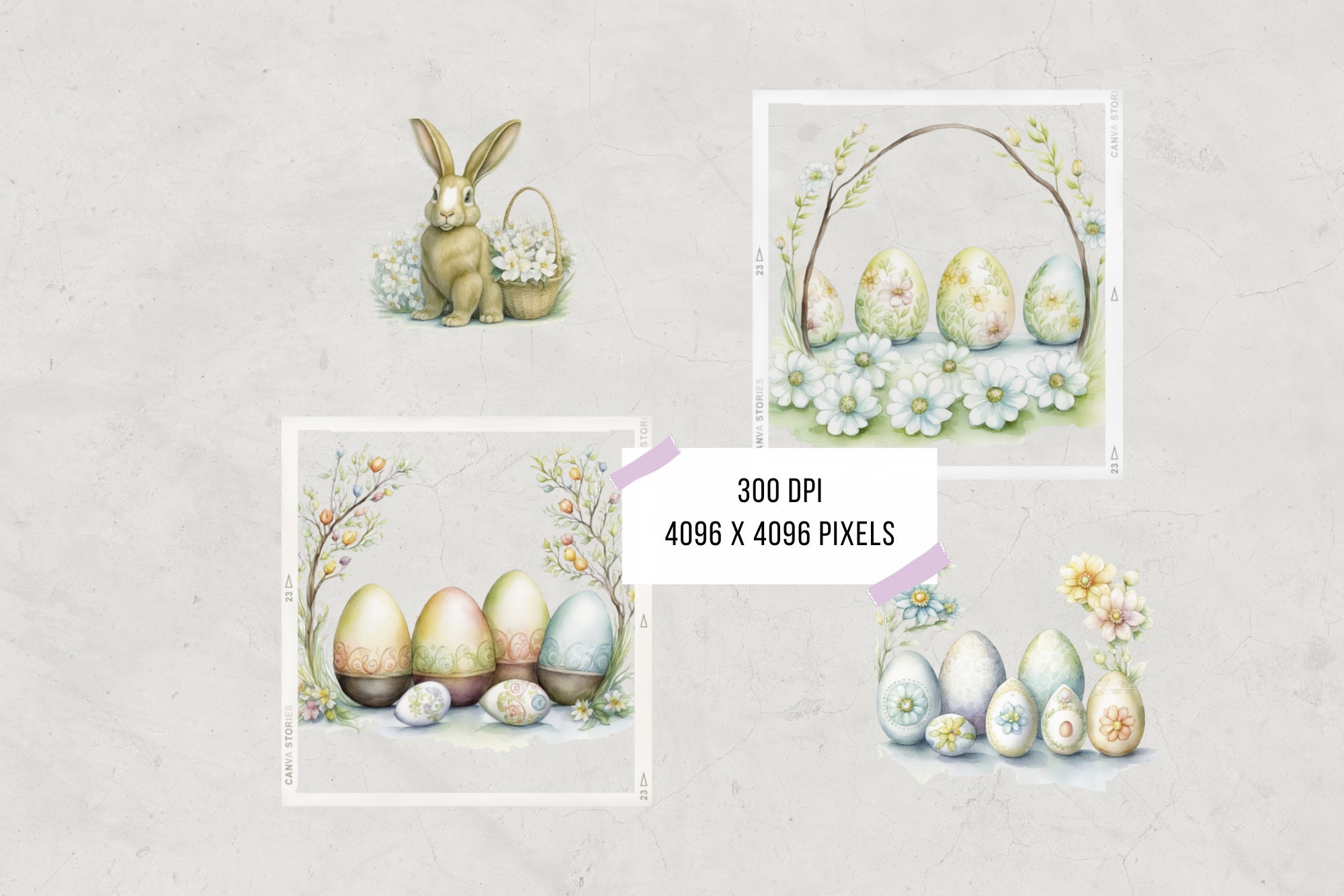 Easter Clipart Bundle Watercolor PNG Clipart, Seasonal Art, Spring Clip ...